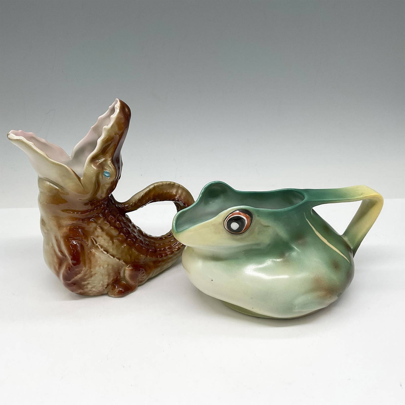 2pc Royal Bayreuth Porcelain Alligator And Frog Creamer Auction