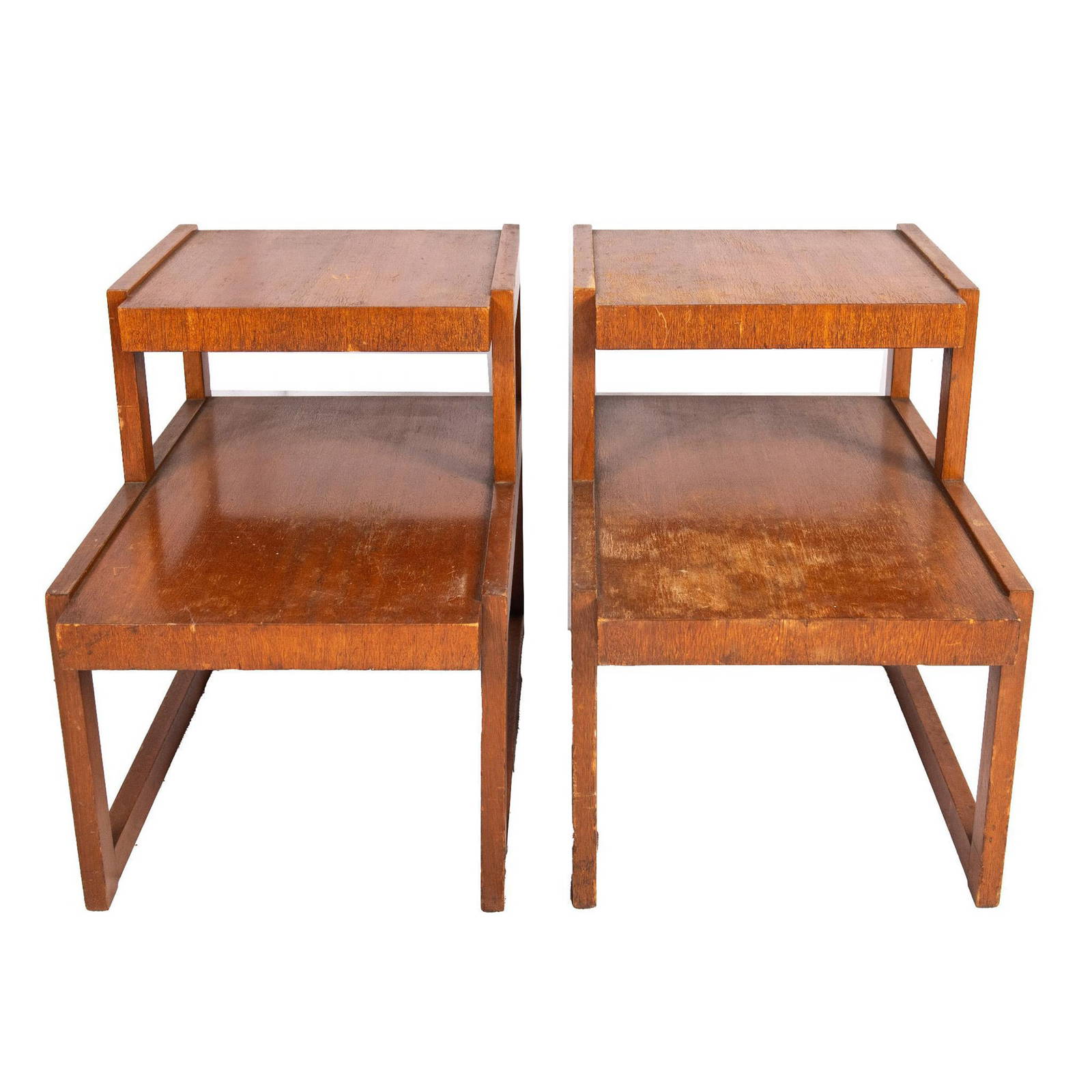 Pair Mcm Stepped Side Tables Auction
