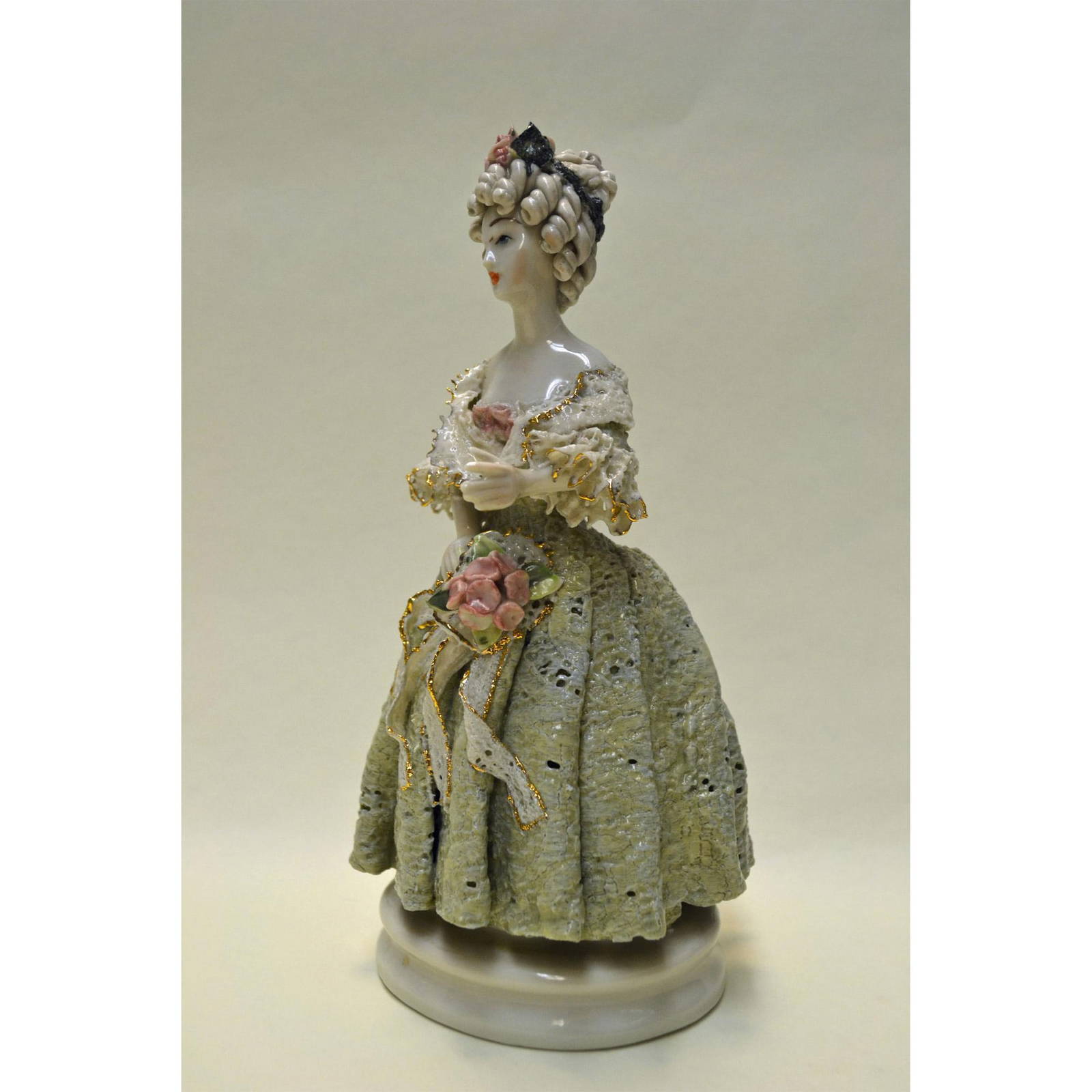 Cordey Porcelain Victorian Lady W/lace Full Body Figurine Auction