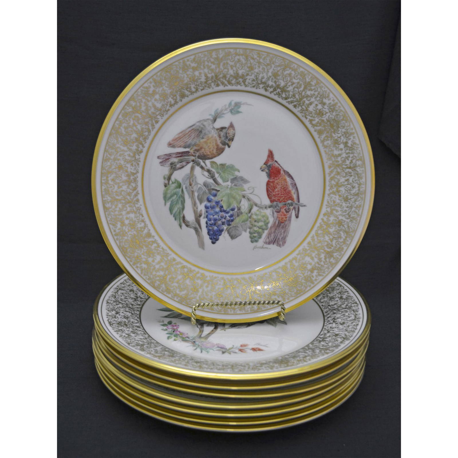 8pc Boehm/lenox Porcelain Bird Plates, Ltd. Ed. Auction
