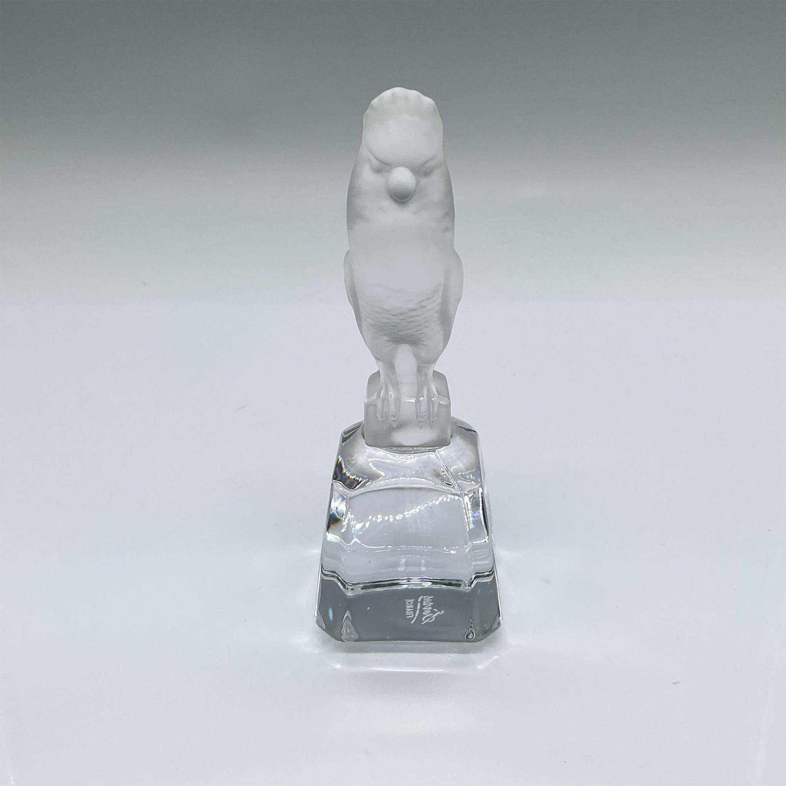 Sevres French Crystal Paperweight, Cockatiel Auction