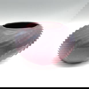 Rookwood Pottery Candlestick, Evergreen, Fish Auction