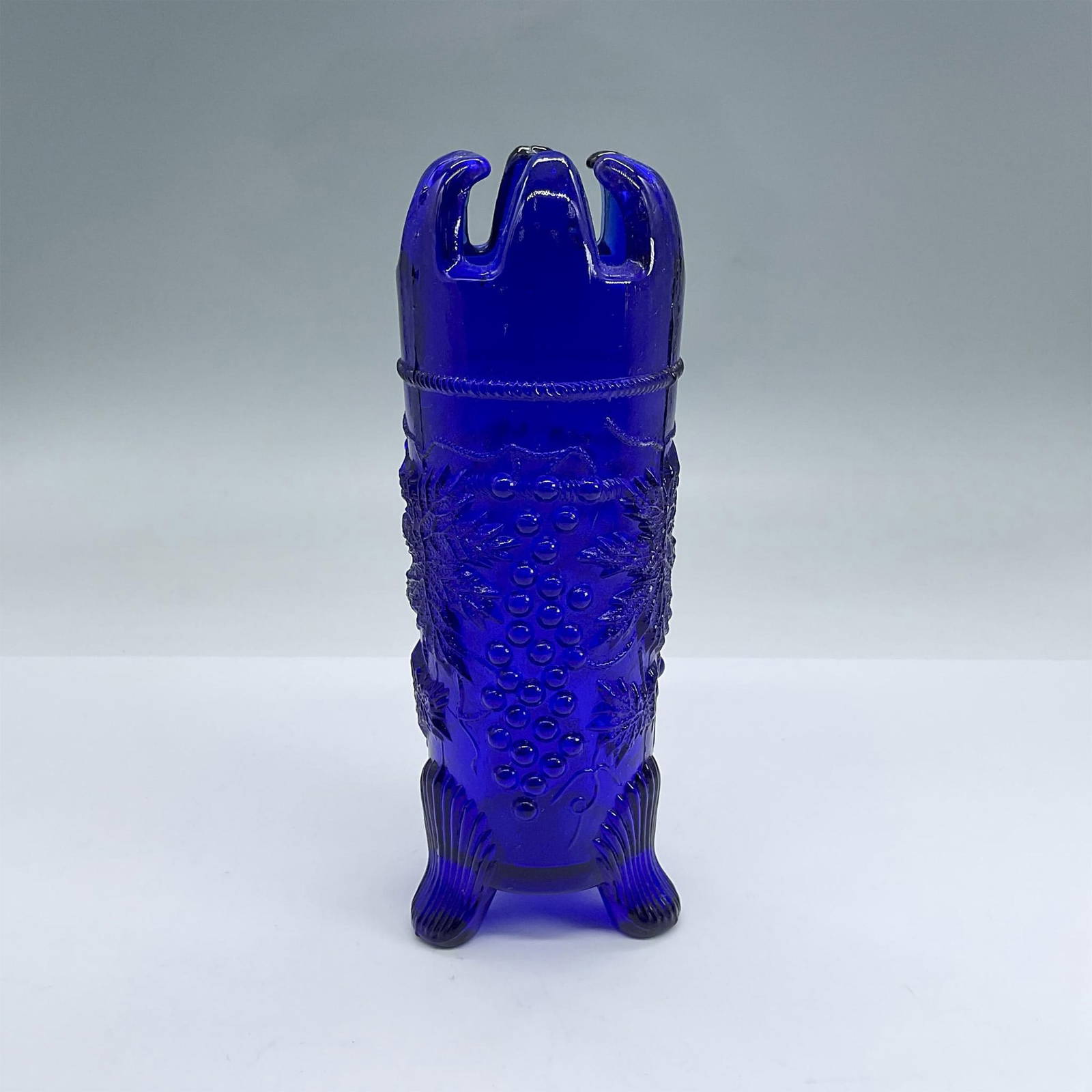 Vintage Glass Hat Pin Holder Cobalt Blue Auction