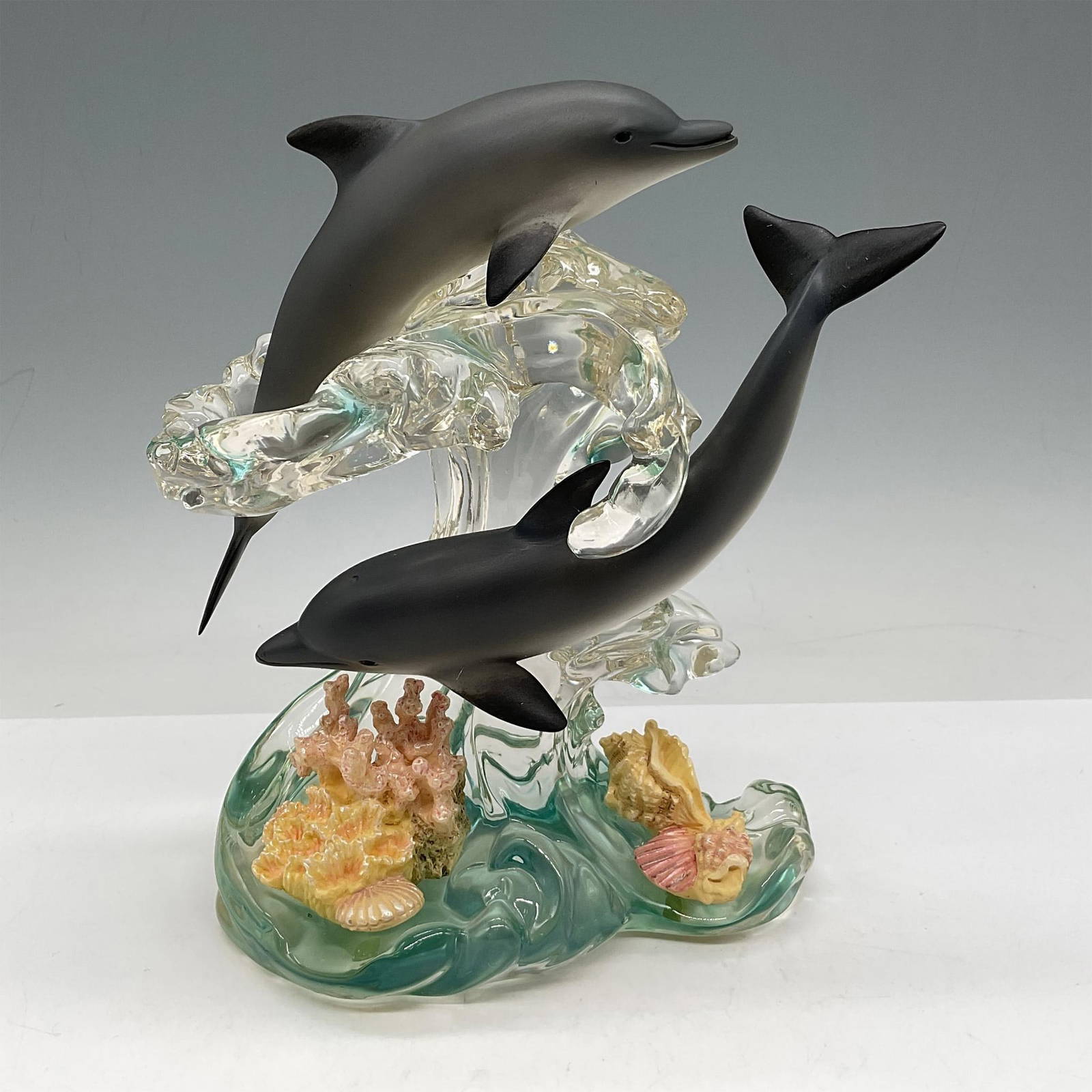 Lenox Acrylic Sculpture, Dolphins At Play Auction