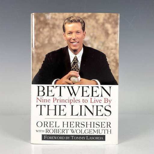 First Edition Signed Orel Hershiser Book, Between The Lines