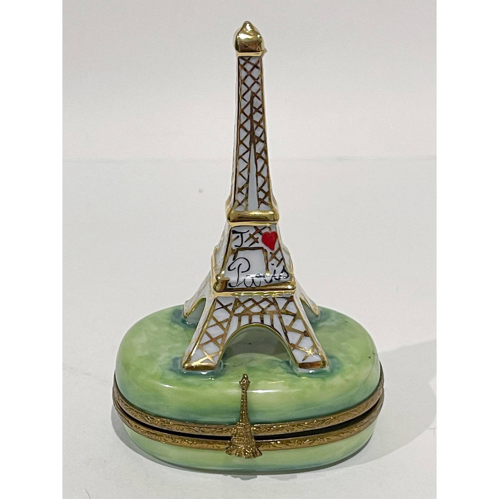 Limoges France Keepsake Box, Gold Accent Eiffel Tower Paris Auction