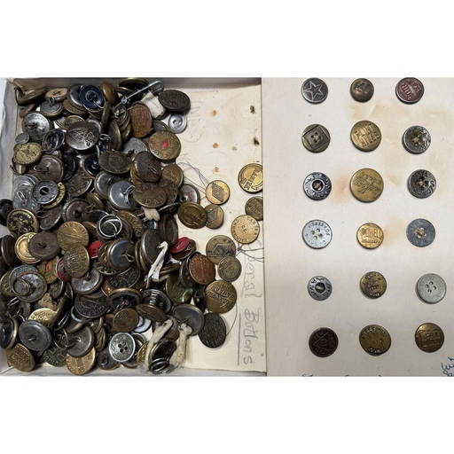 A Bag Lot Of Assorted Metal Overall Buttons