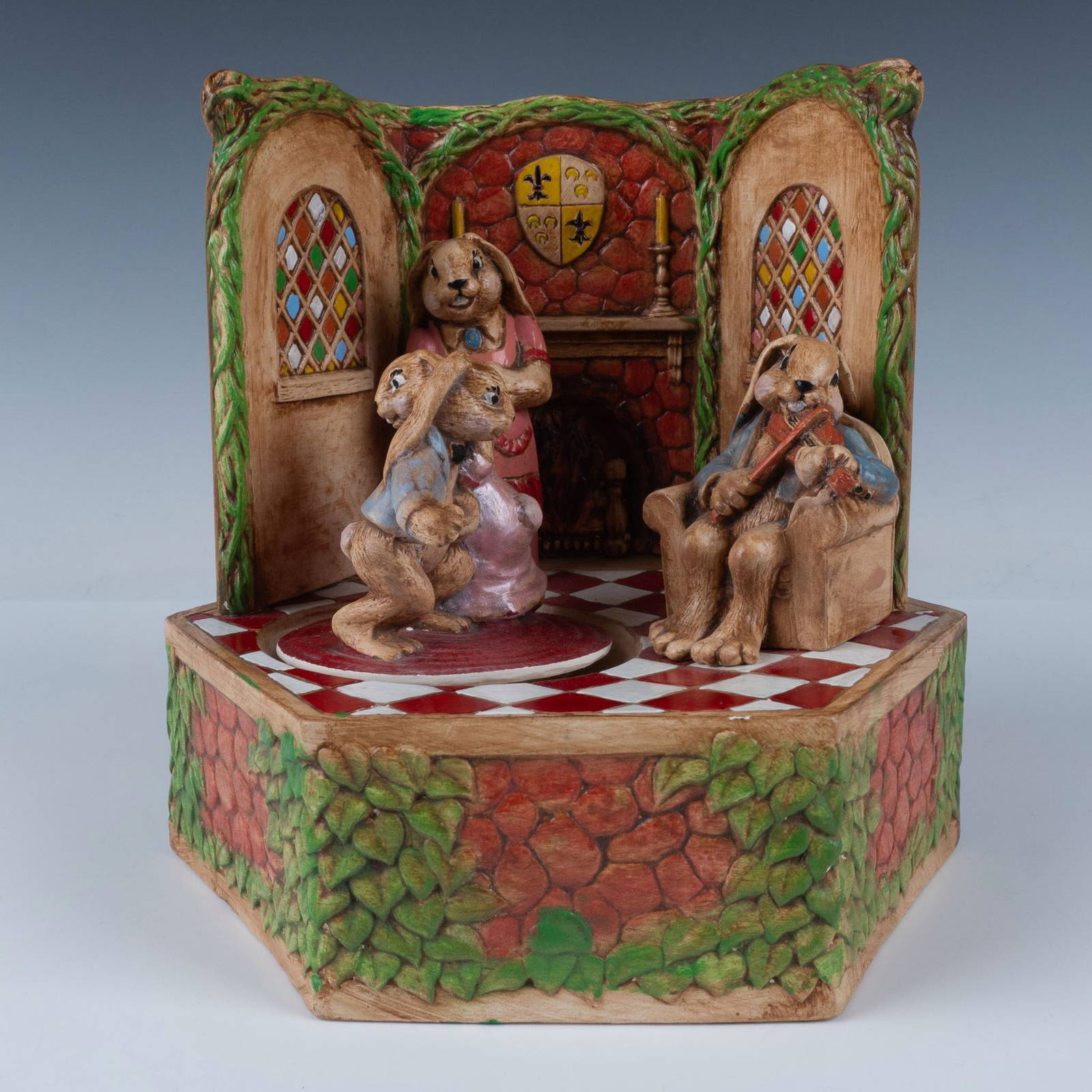 Ceramic Bunny Musical Diorama Auction