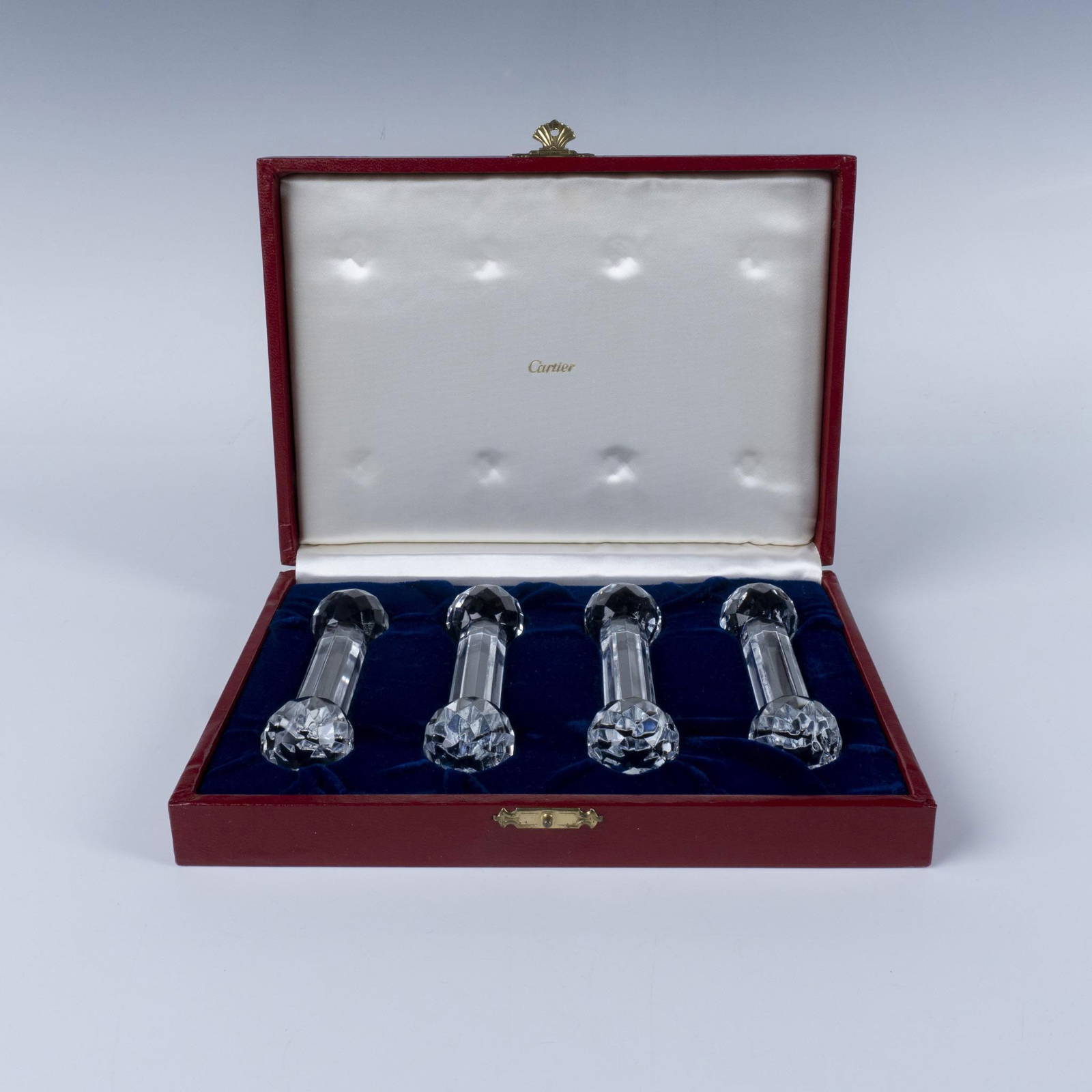 4pc Cartier Crystal Knife Rests Auction
