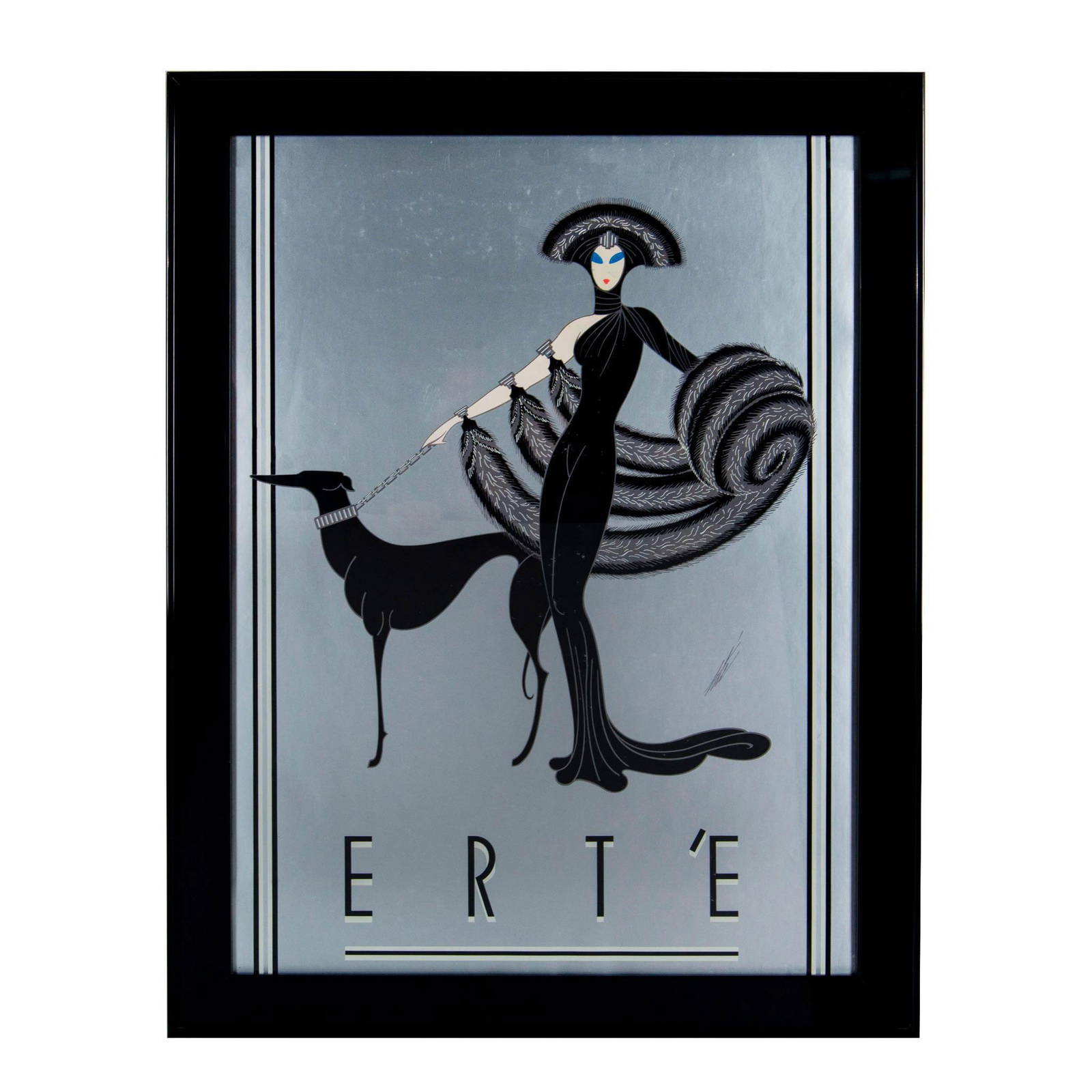 Erte, Offset Lithograph Art Deco Poster, Symphony In Black Auction