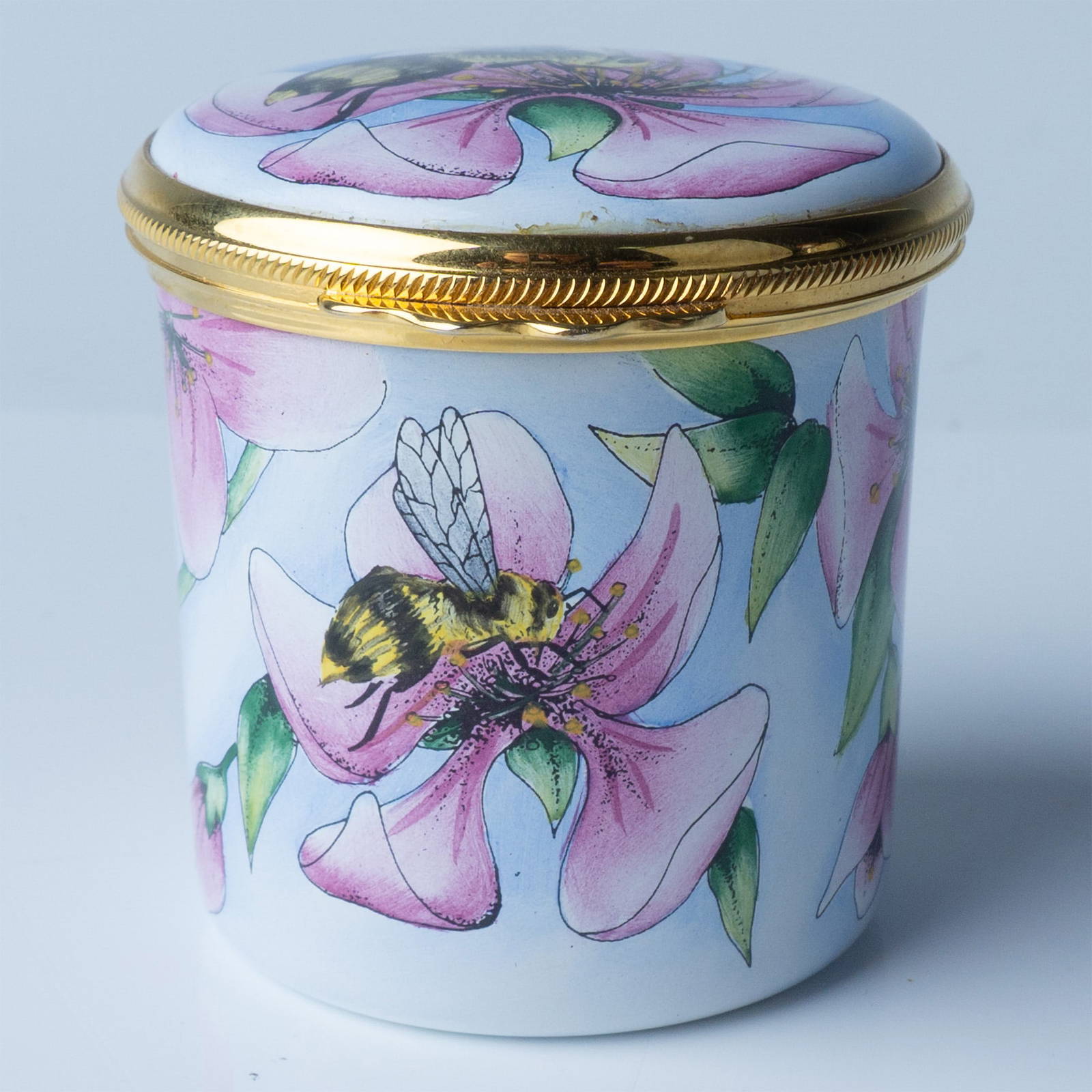 Moorcroft Enamel Bee Lidded Pot By Anji Davenport Auction