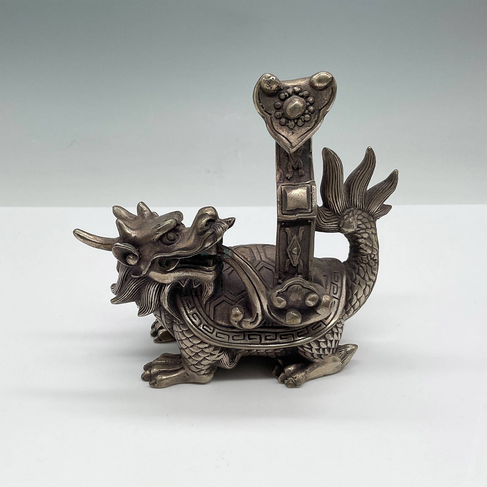 Bronze Chinese Dragon Turtle Sword Stand Auction
