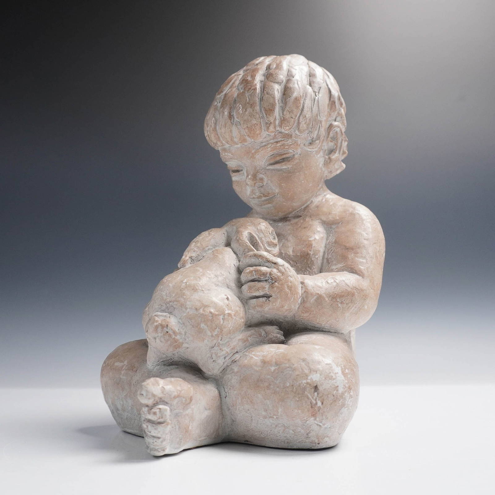 Austin Productions Sculpture, Boy With Teddy Bear By Miro Musulin - May ...