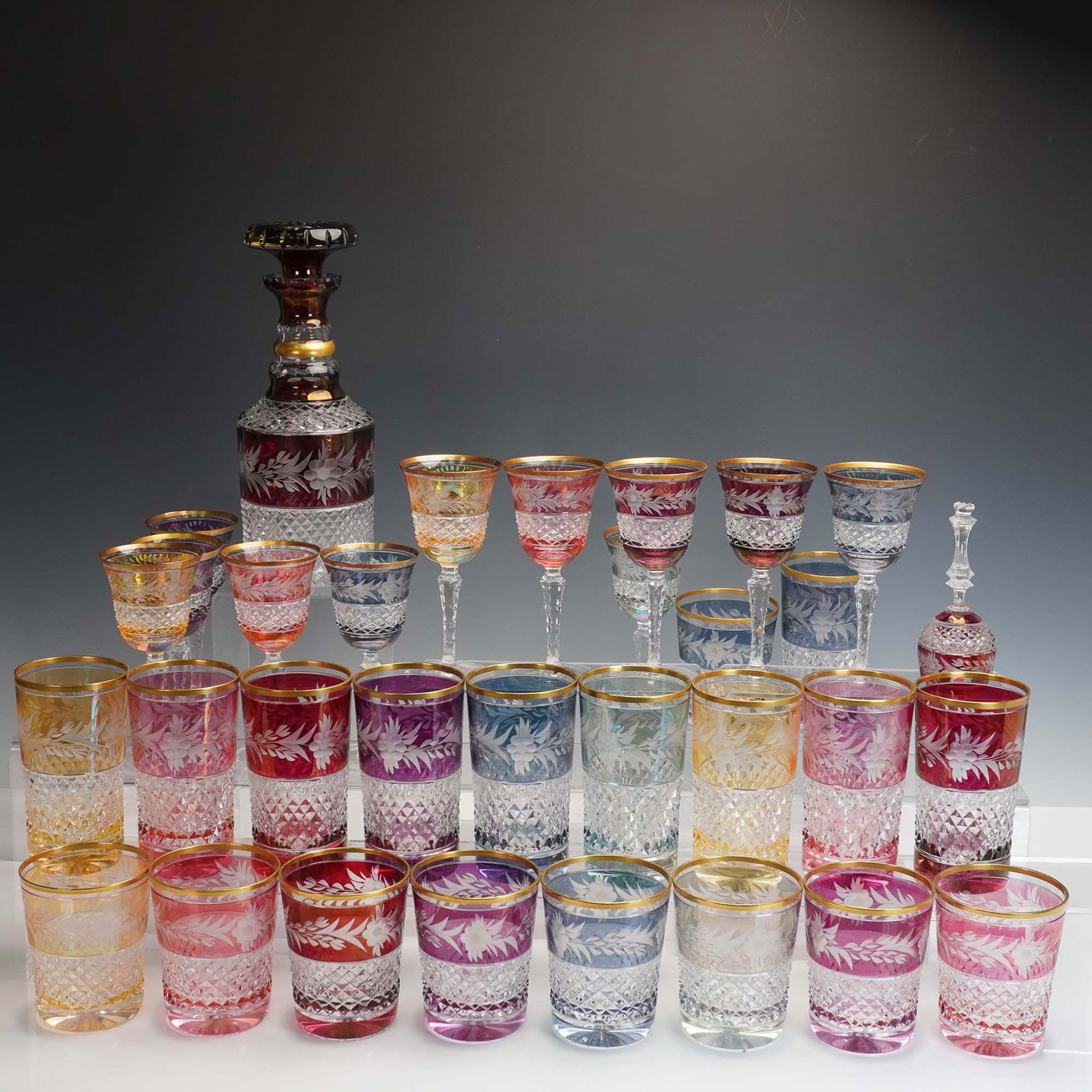 32pc Bohemian Crystal Cut-to-clear Barware Set, Multi-color - Jul 01 ...