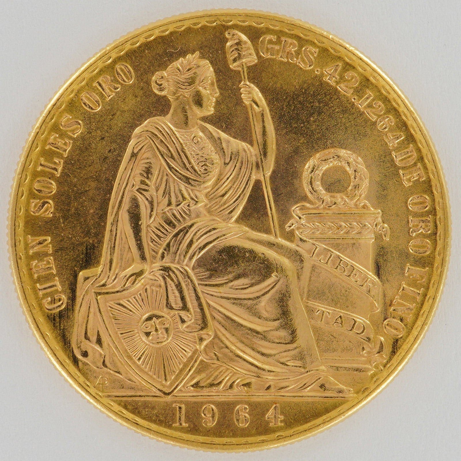 1964 Peruvian 100 Soles Oro 1.35 Oz Gold Coin Auction