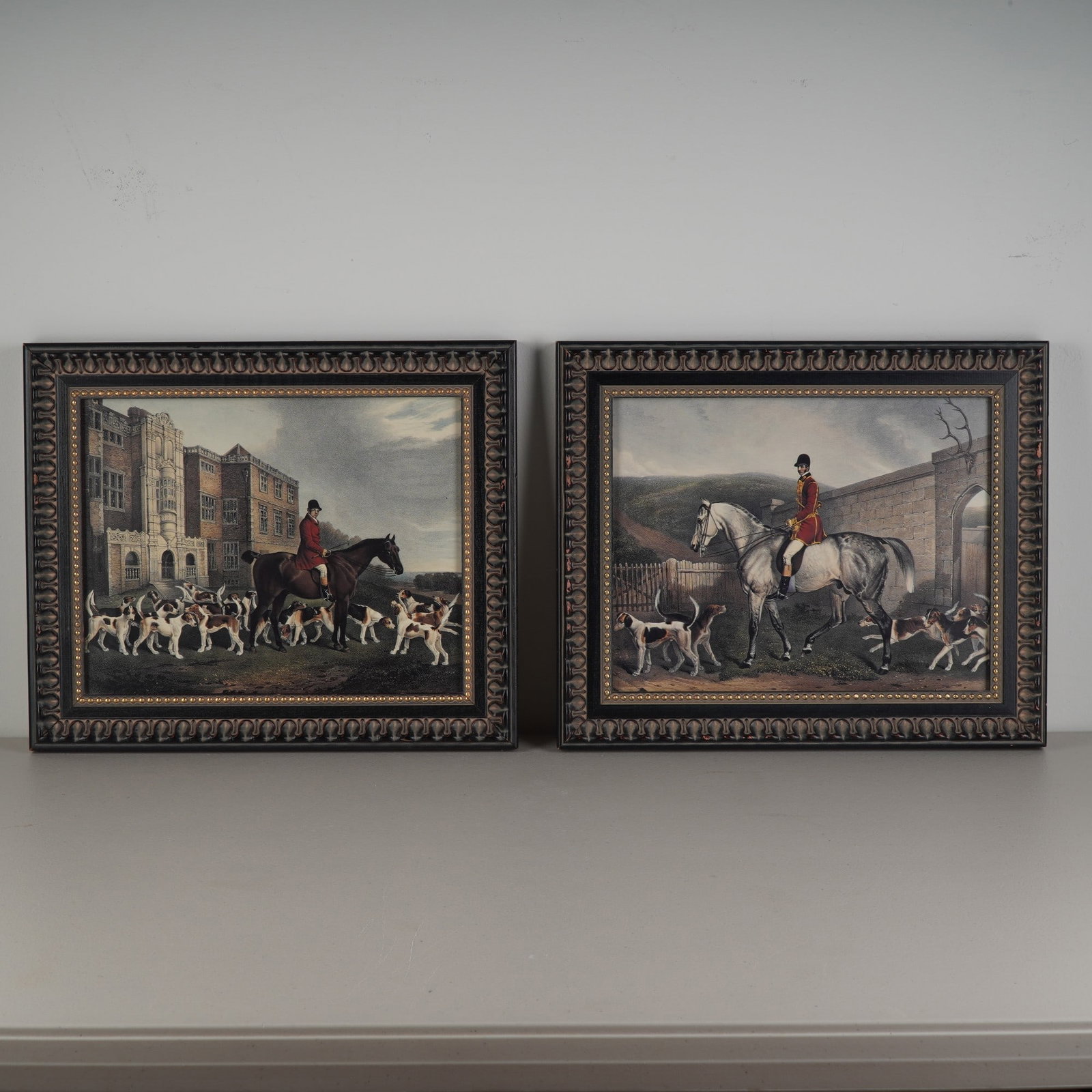 2pc Framed English Fox Hunting Scene Prints After Richard Barrett Davis ...
