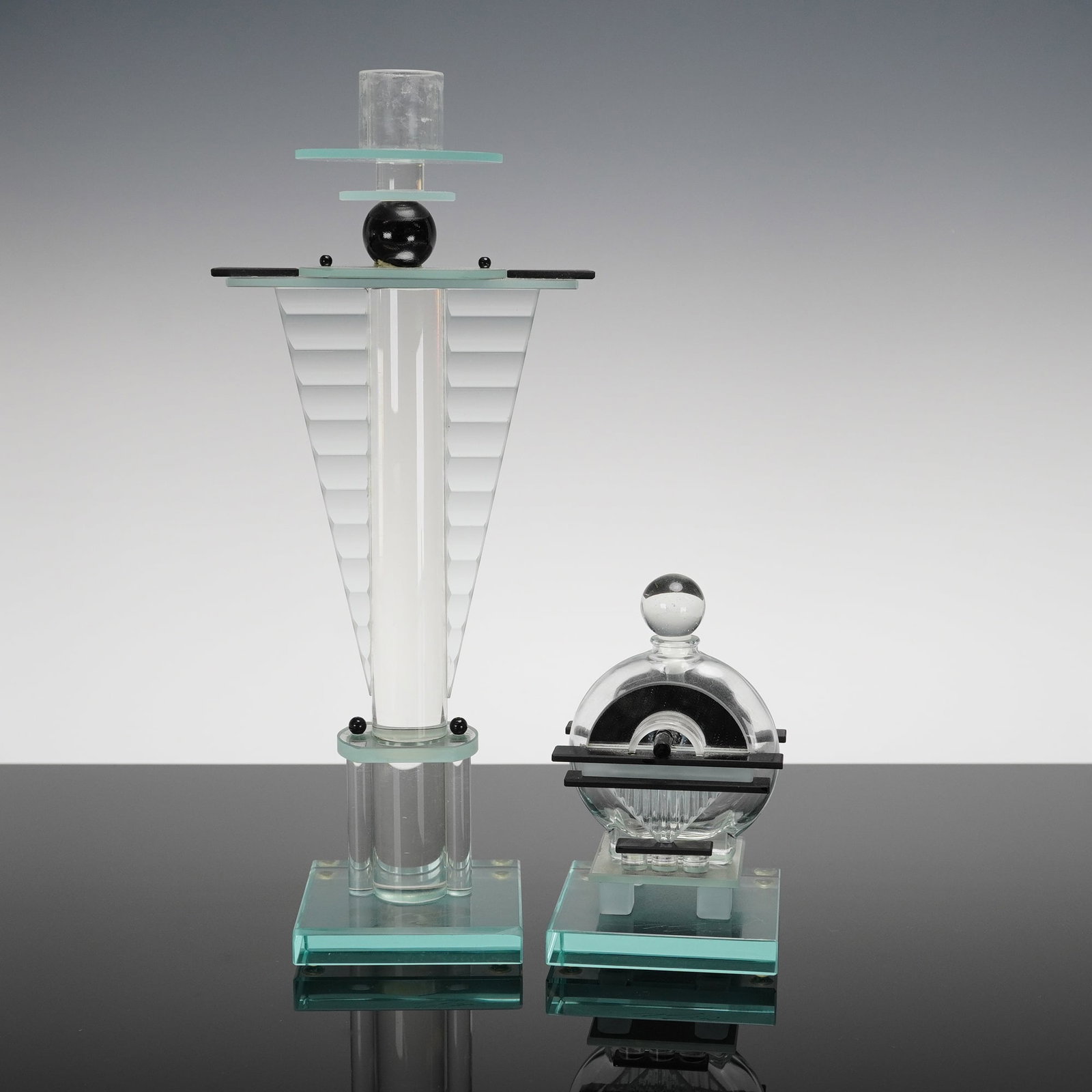 George Ponzini Neo-deco Studio Art Glass Two-piece Collection Auction