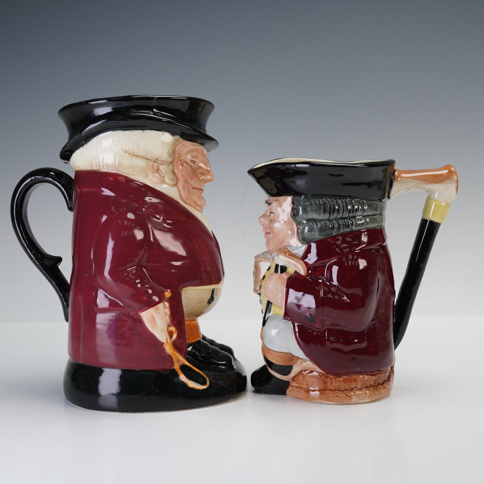 2pc Royal Doulton Large Toby Jugs, The Huntsman And Jolly Toby Auction