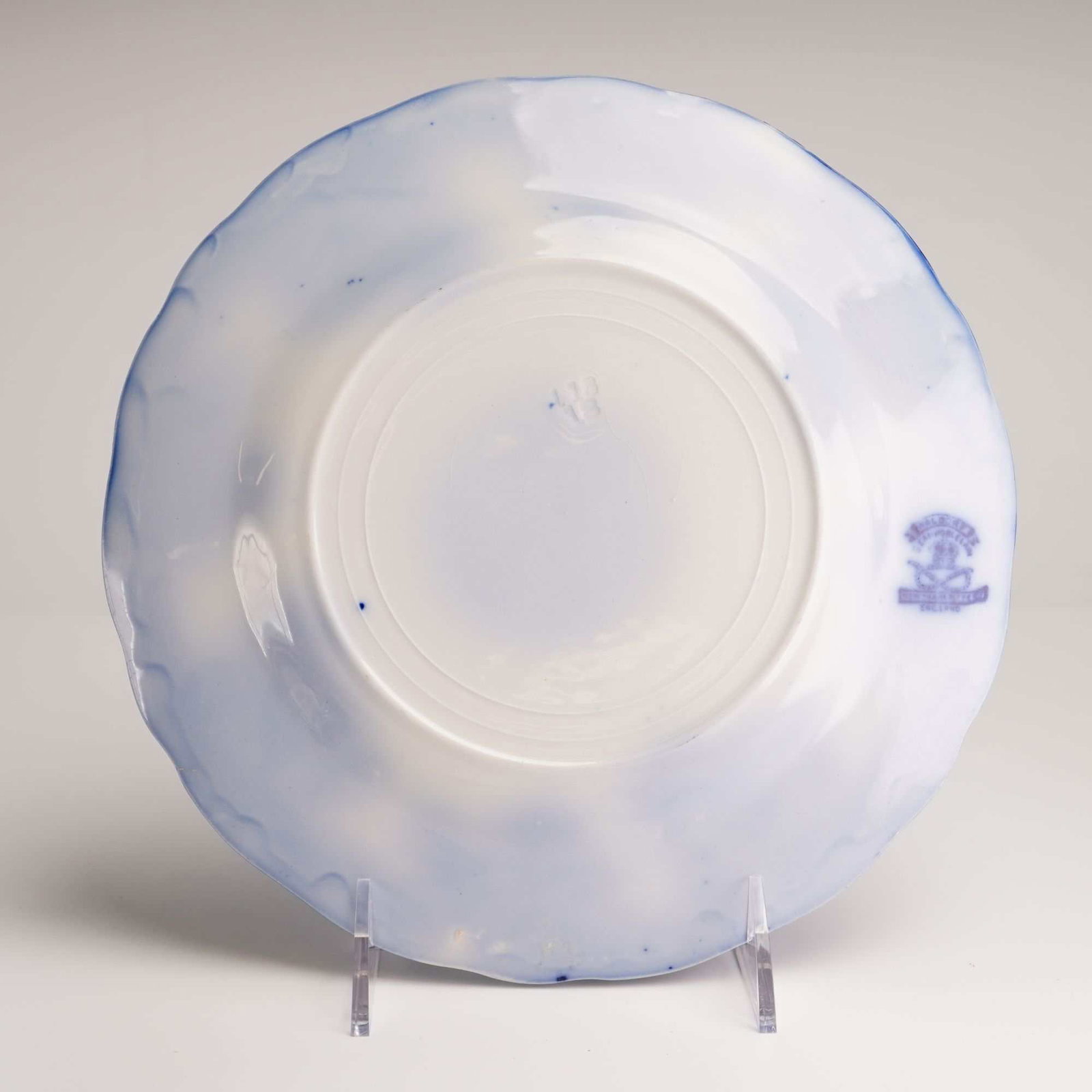 Late 19th Century New Wharf Pottery Waldorf Pattern Flow Blue Plate Auction