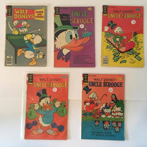 Vintage Gold Key Comic Book Assorted Lot Of (5) Walt
