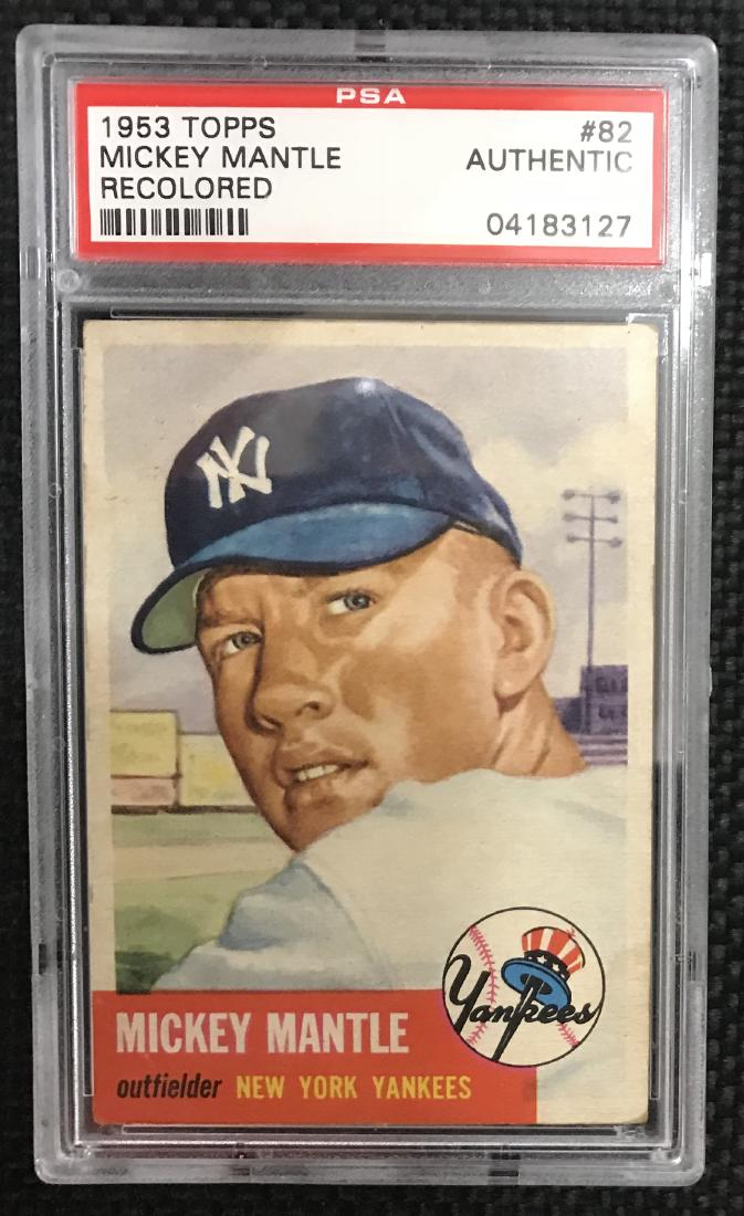 1953 TOPPS BASEBALL CARD 82 MICKEY MANTLE PSA AUTHENTIC