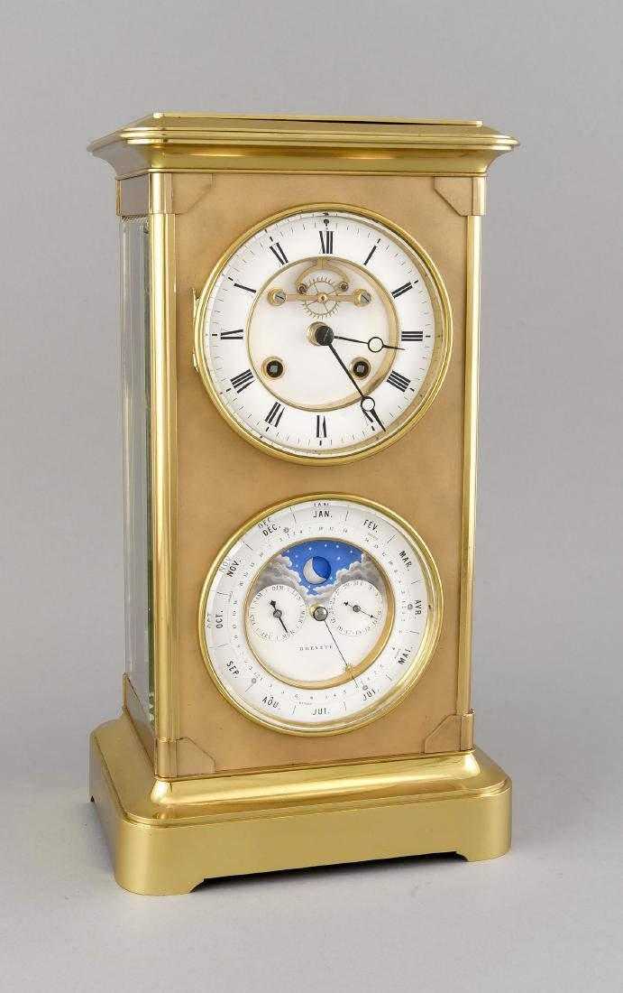 Gilded astronomical table clock with Brocot escapement,