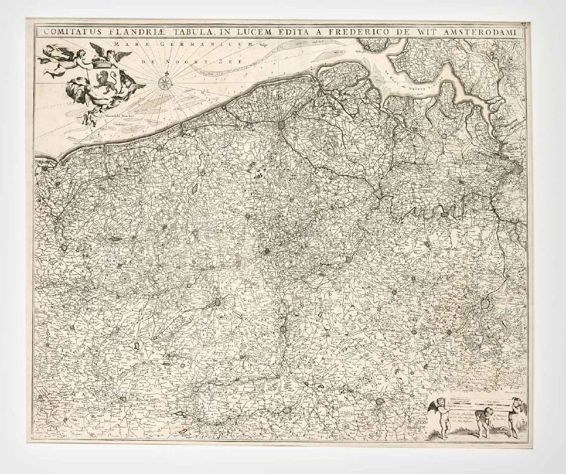 Historical map of Flanders, ''Comitatus Flandriae