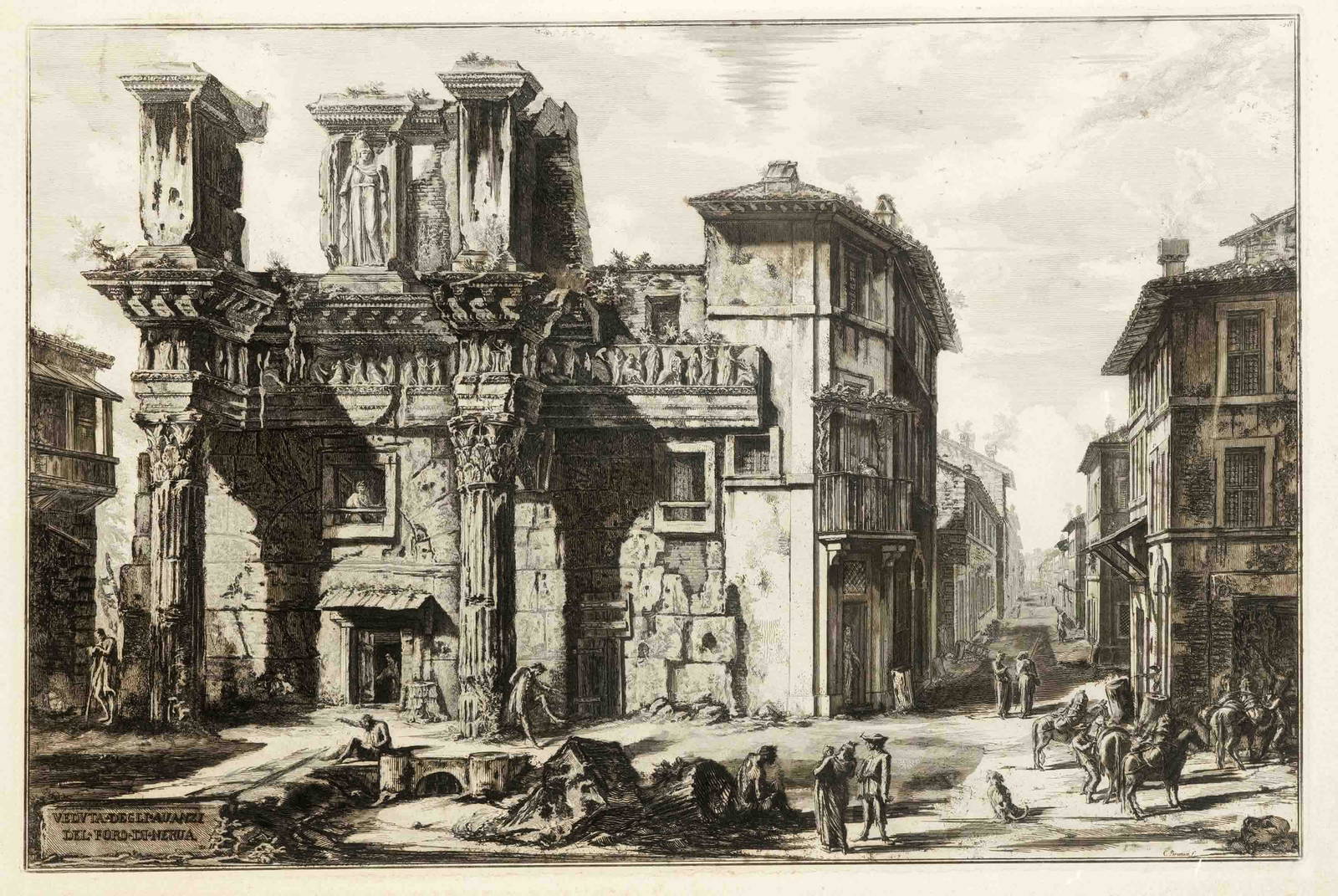 Giovanni Battista Piranesi (1720-1778), ''Veduta degli Avanzi del Foro di Nerva'', view of the ...