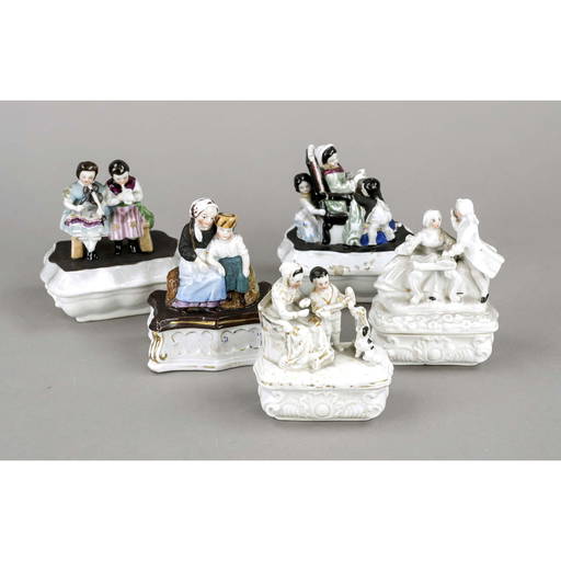 Five Porcelain Matchboxes, Arou