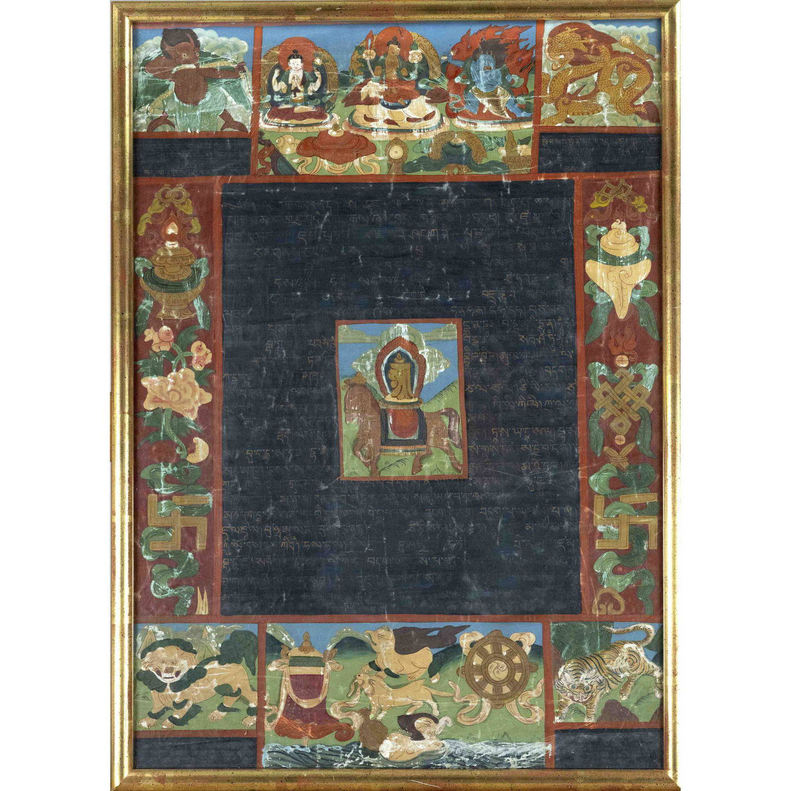 Thangka With Calligraphy In L Auction