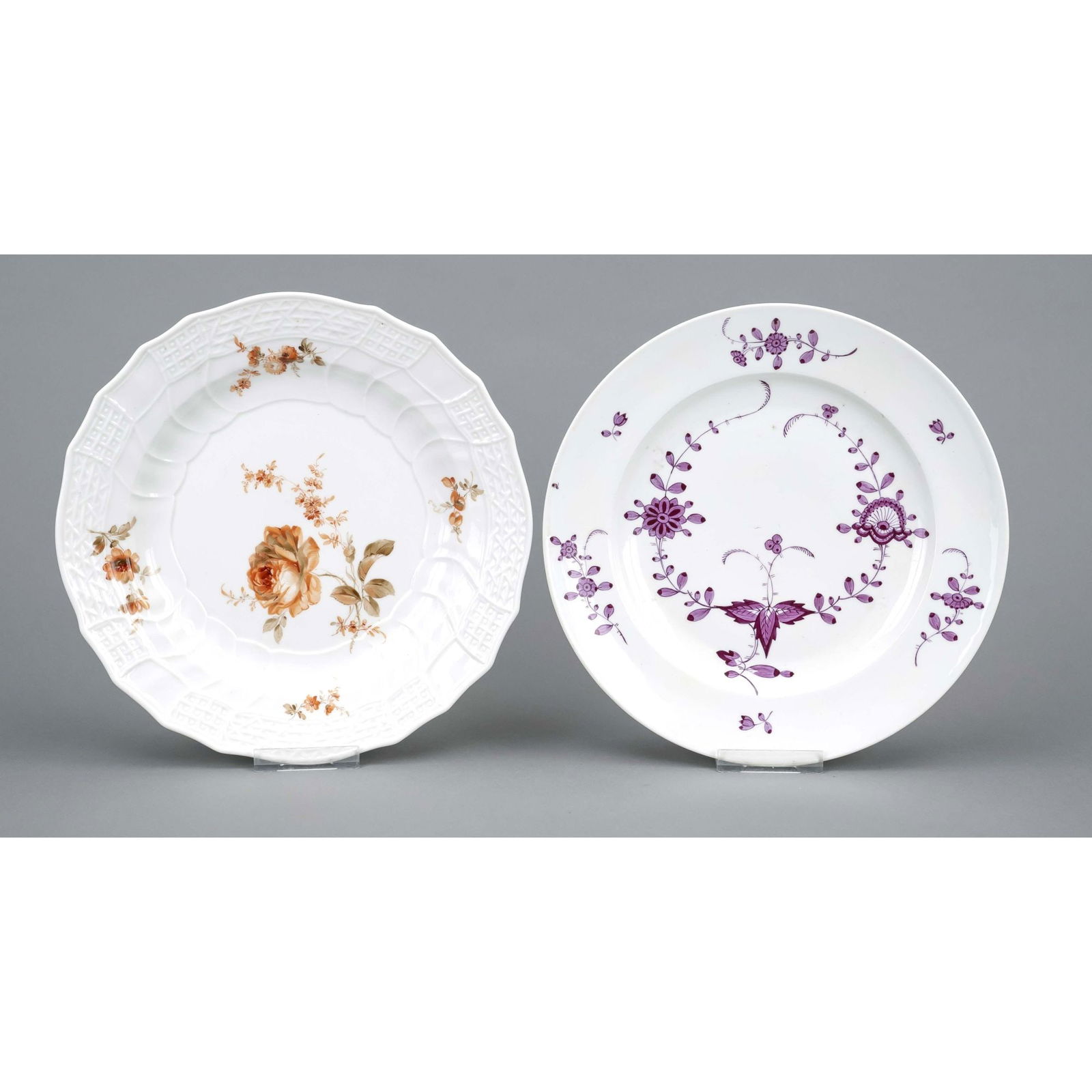 Two Meissen Plates, Smooth Plate, Auction
