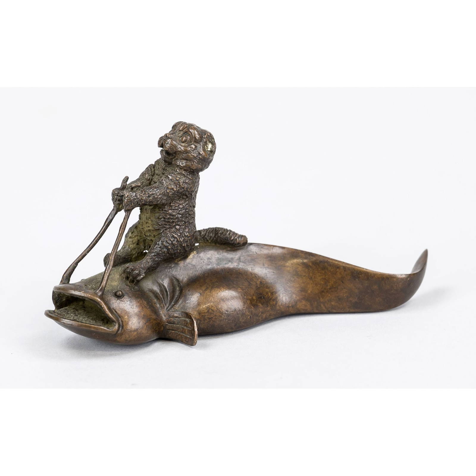 Cat Riding A Catfish, Japan, Auction