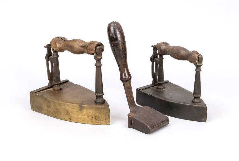 3 Historical Irons, 19th Century, Iron