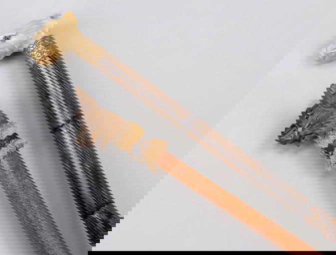 2 Dandy Canes With Dog Pommel, Probabl