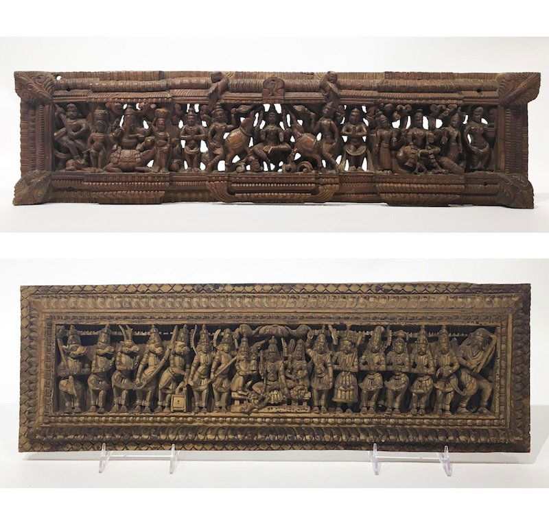 Two Indian Wooden Panels