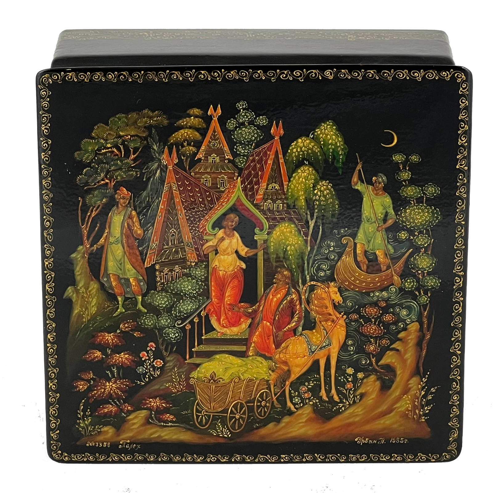 Finely Painted Russian Lacquer Box Auction