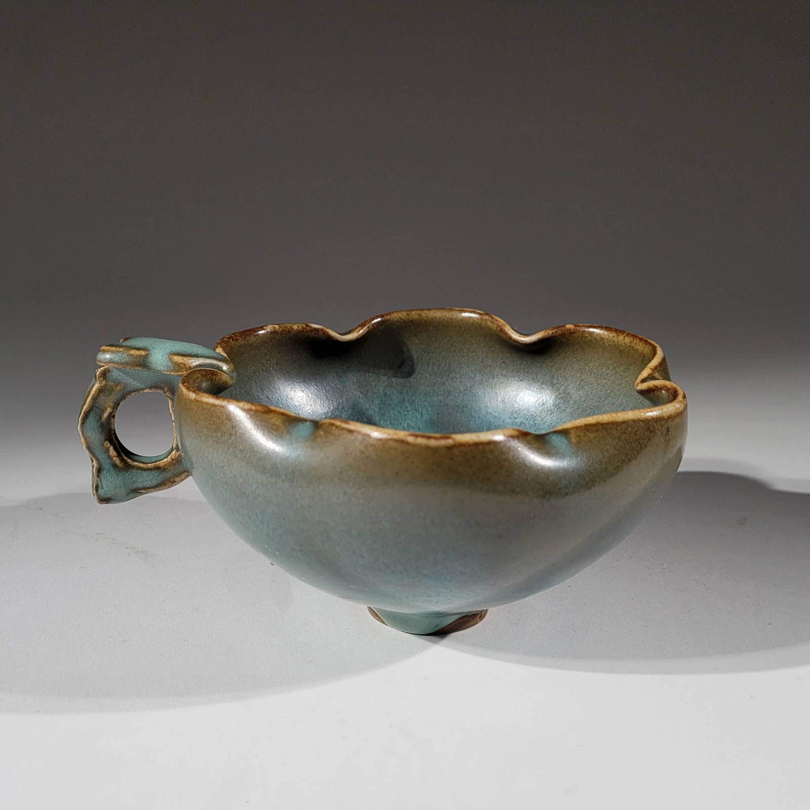 Chinese Jume Ware Glazed Pottery Cup With Handle Auction