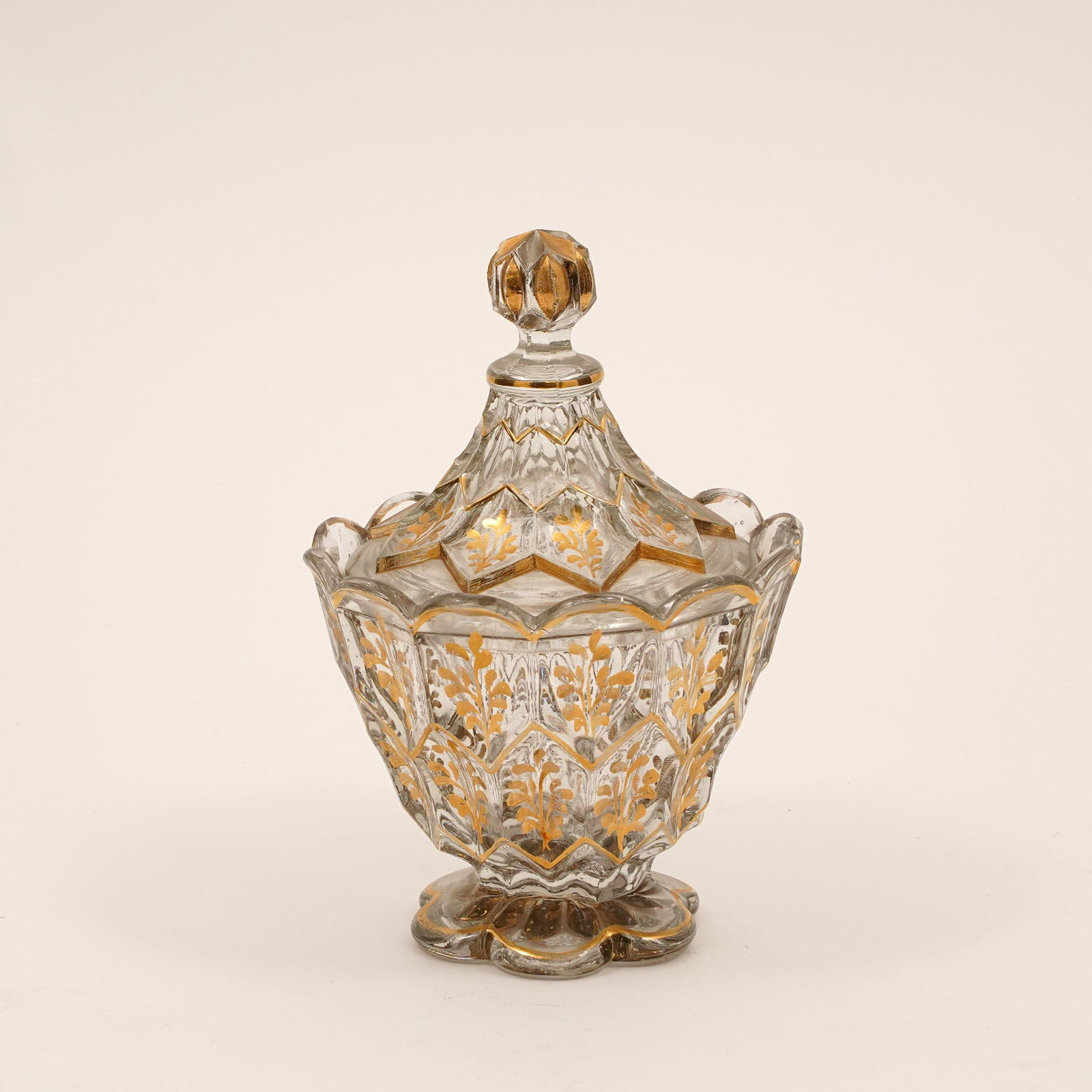 Czech Bohemian Cut Glass Dessert Service Auction