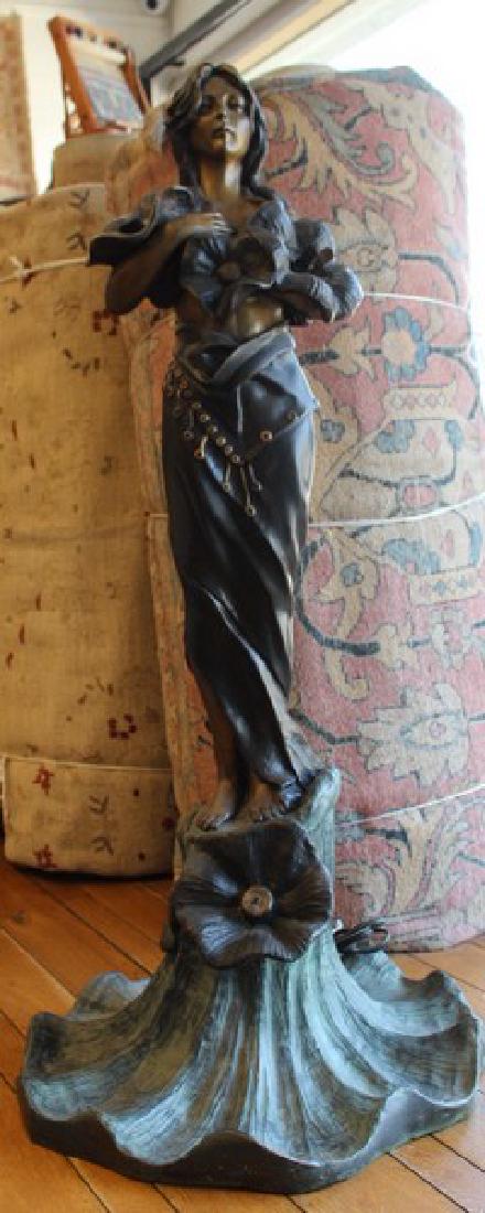 XLG Antique Bronze Mermaid Sculpture 44", 80-lbs