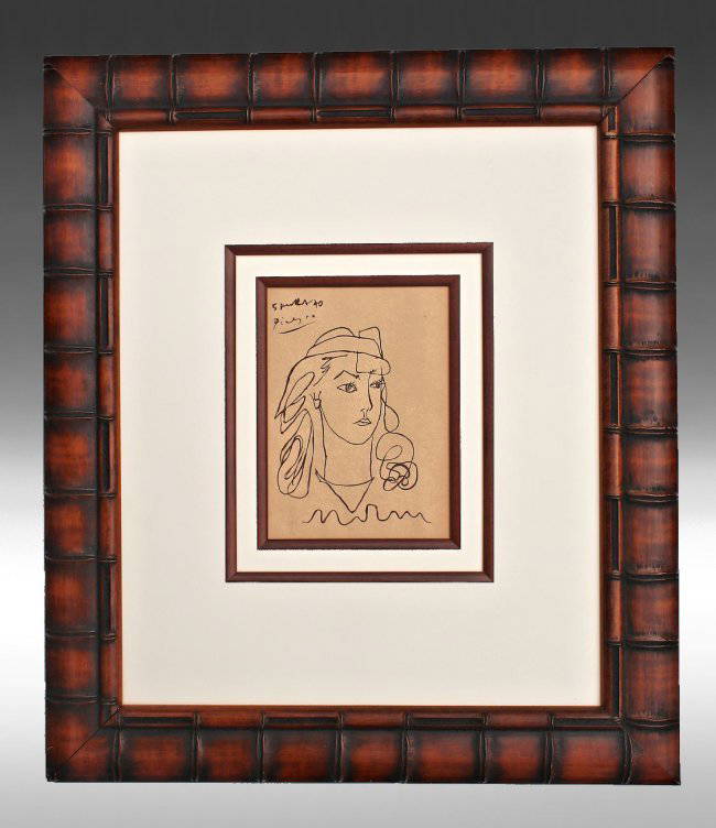 Pablo Picasso (1881-1973) Style Of / Important Ink Drawing Dora Maar ...