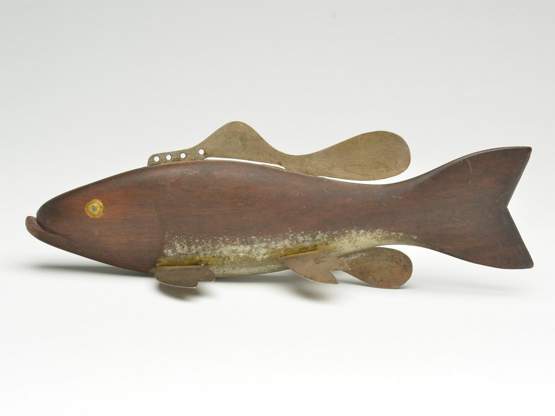 Important Bass Fish Decoy, Hans Janner, Mt. Clemens,