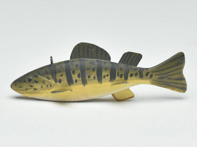 Perch Fish Decoy, Isaac Goulette, Mt Clemens, Michigan, Circa 1950.