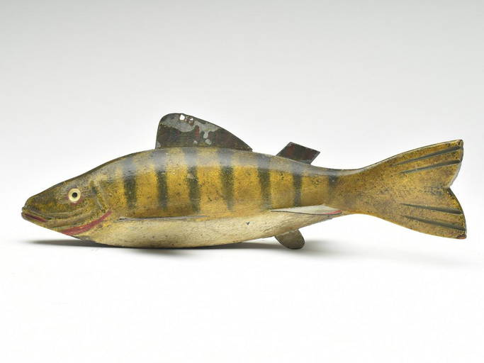 Perch Fish Decoy, Perkins Family, New Baltimore, Michigan.
