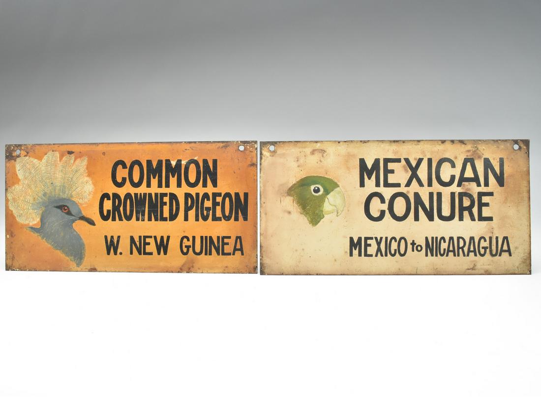 Six iron aviary signs. possibly from a zoo. (#0581) on Apr 28, 2023 ...