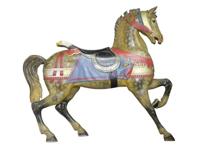 Carved And Painted Prancer Carousel Horse, Gustav Dentzel, Philadelphia ...