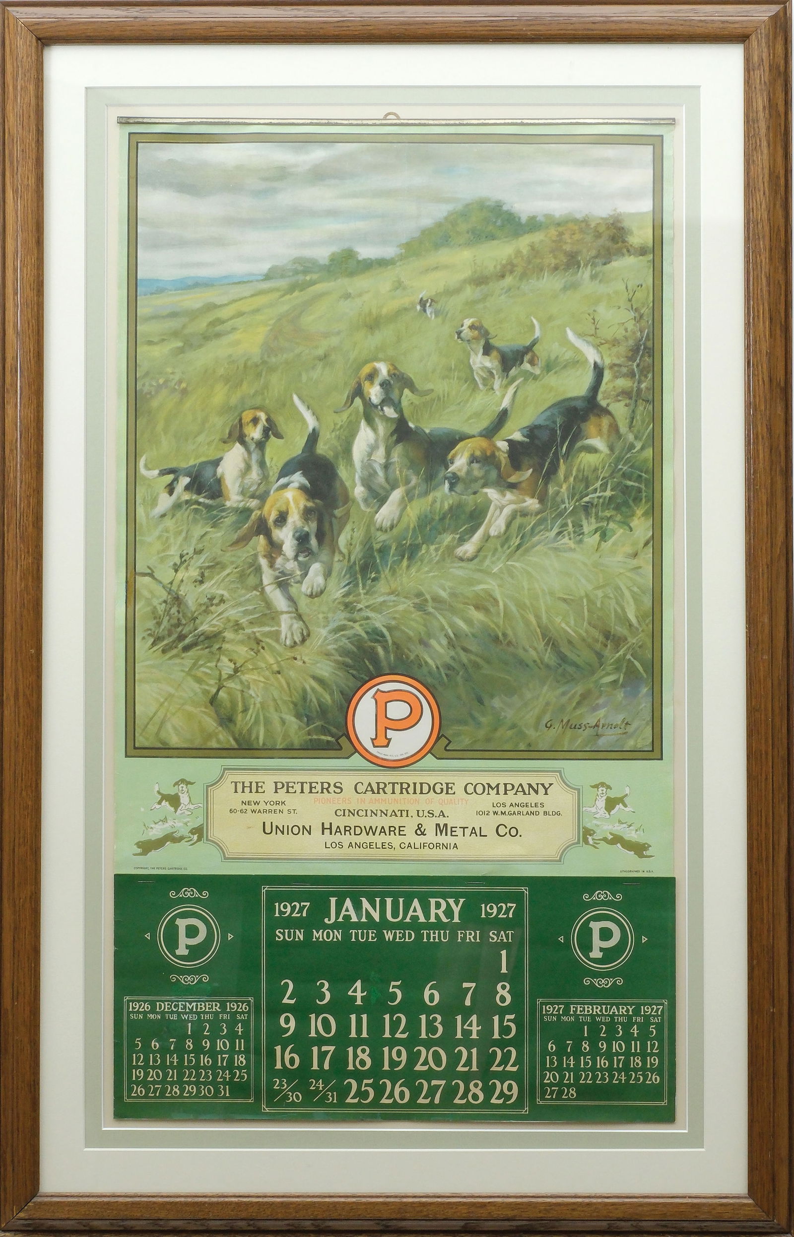 Peters Cartridge Company 1927 Calendar. Auction