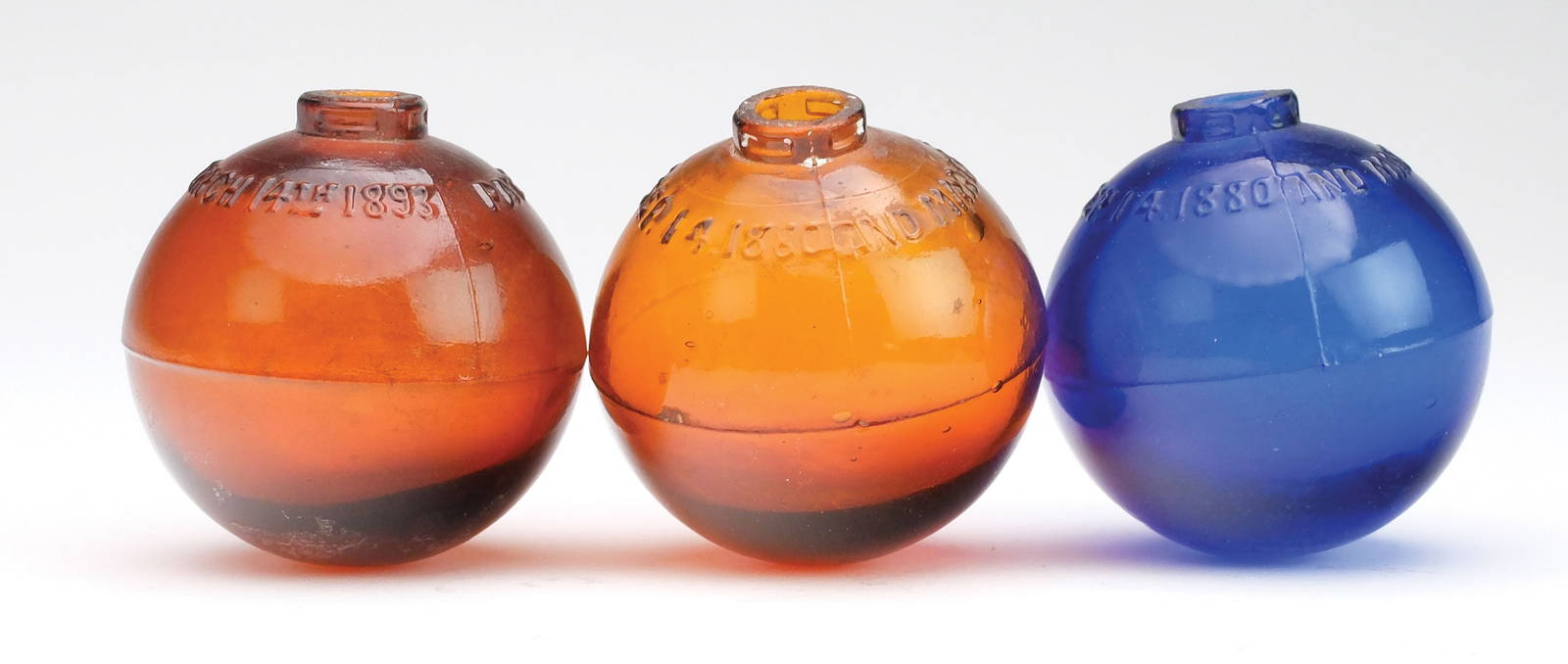 Three Glass Target Balls. Auction