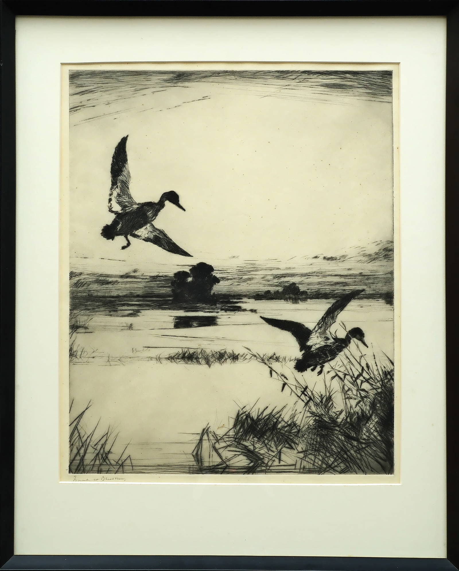 Frank Benson (1862-1951), Drypoint Etching. Auction
