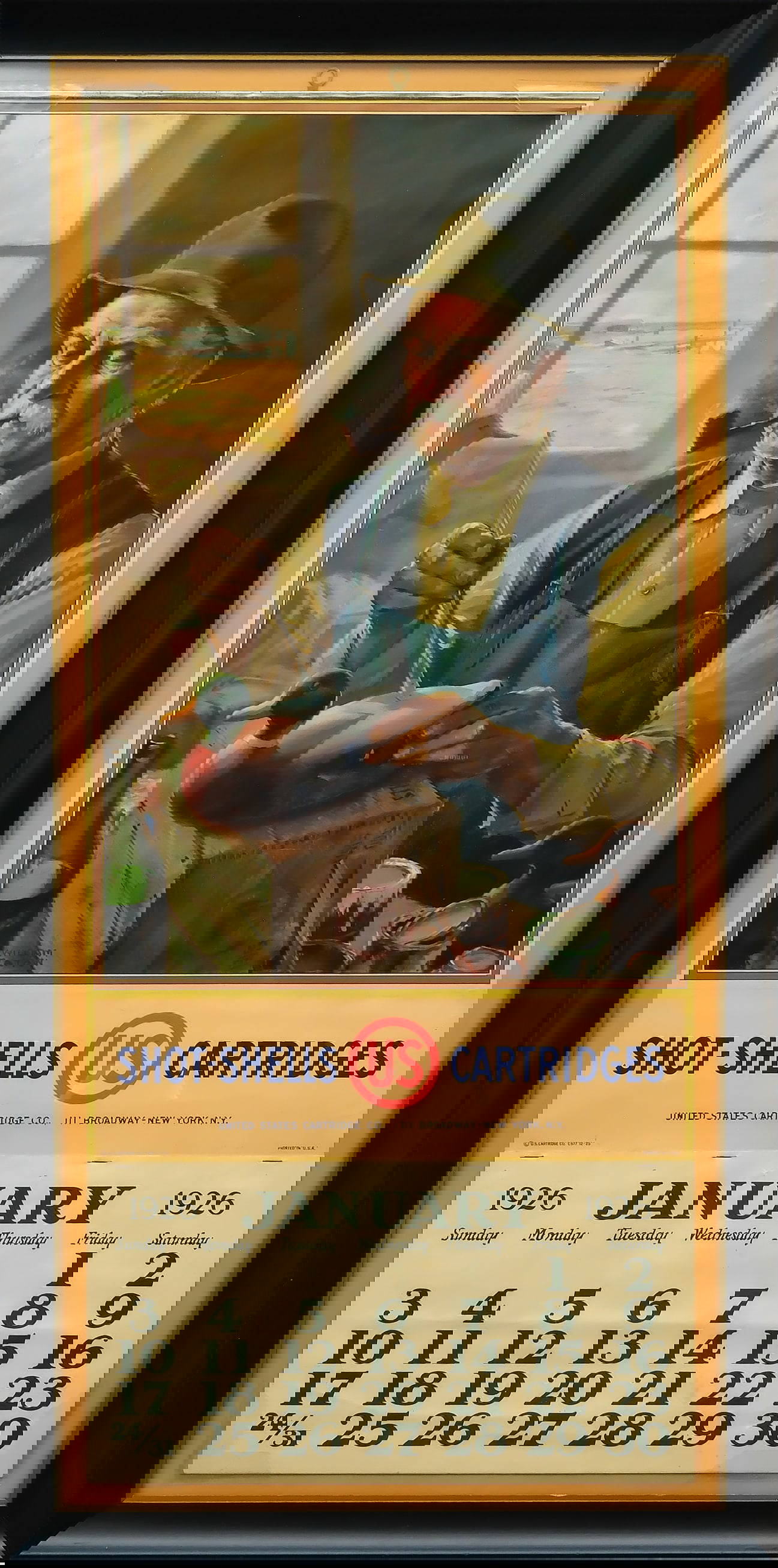 1926, Us Cartridge Company, Advertising Calendar. Auction