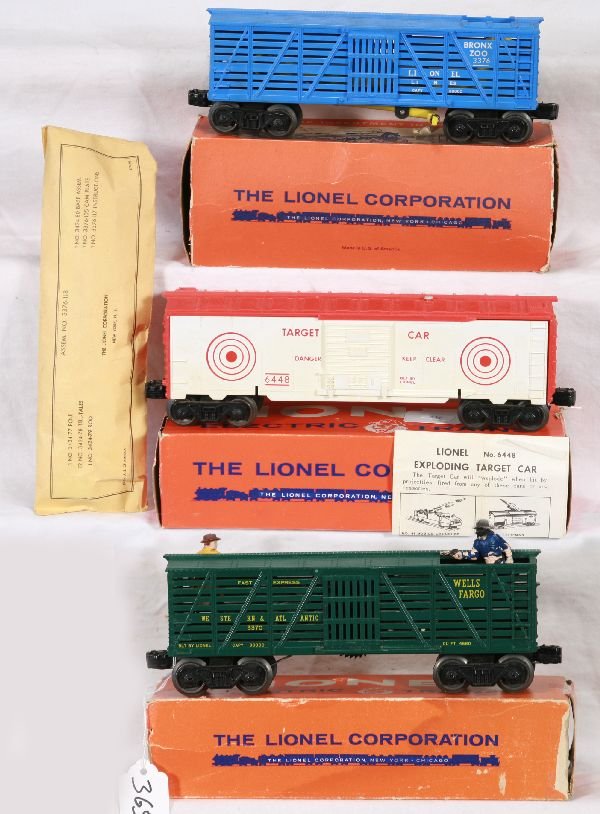 365: NETTE - Boxed LIONEL 3376, 3370 & 6448 Freight Car